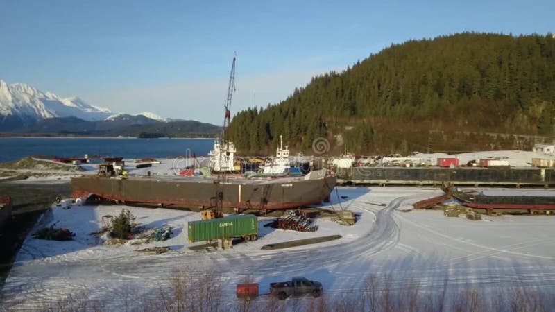 Frozen Alaska shipyard stock video. Video of alaskas - 138723267