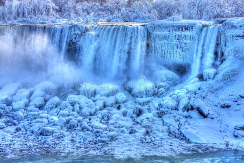 Frozen American Falls in Winter Stock Image - Image of falls, york ...