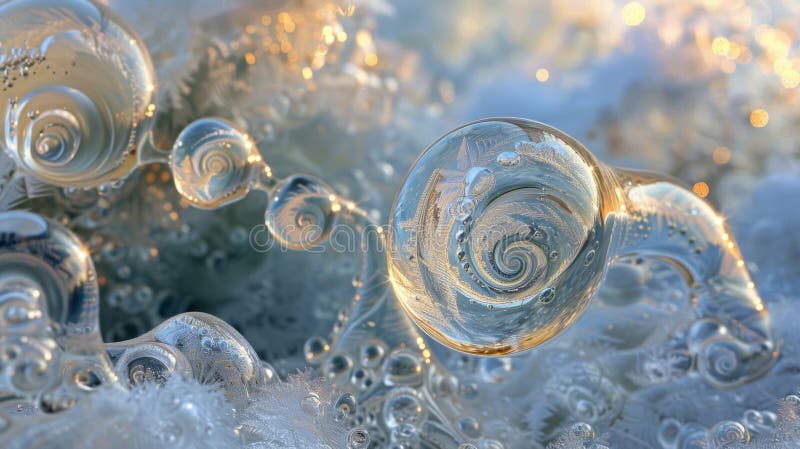 The Frozen Ane Bubbles Creating a Natural Ice Sculpture with Intricate ...