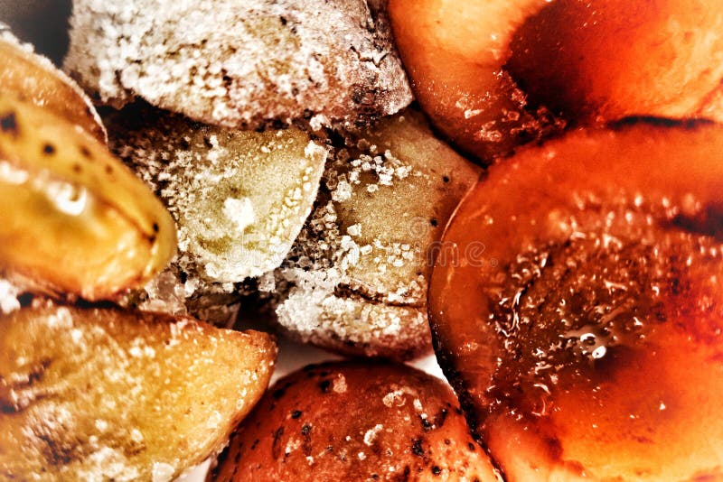 Frozen Apricots with Ice Details Stock Image - Image of colored ...