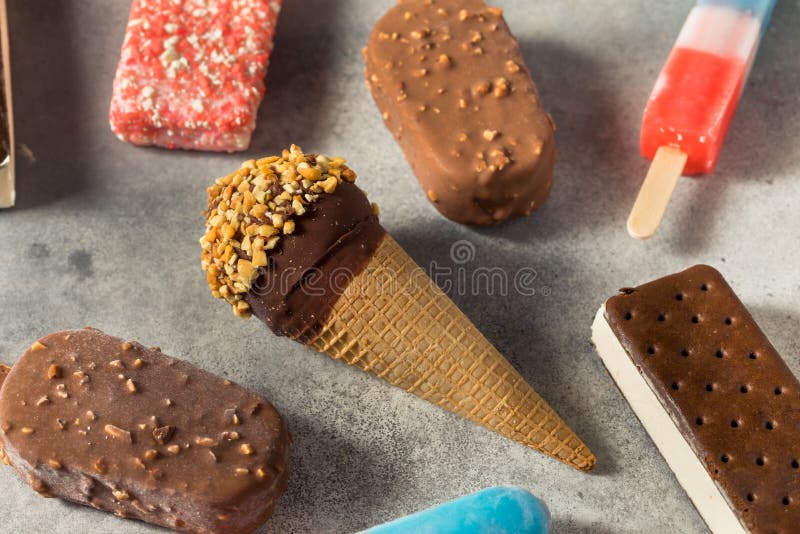 Frozen Assorted Ice Cream Bars Stock Image - Image of vanilla, lollipop ...