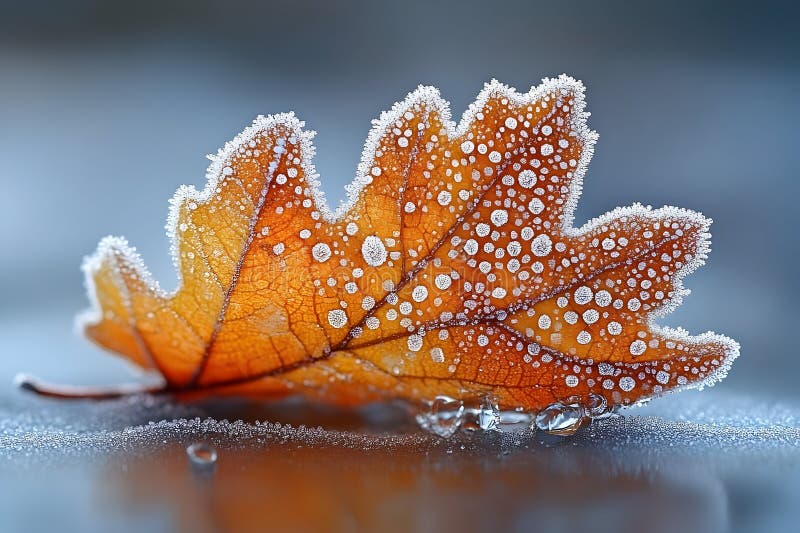 Frosted Autumn Leaf stock illustration. Illustration of ...