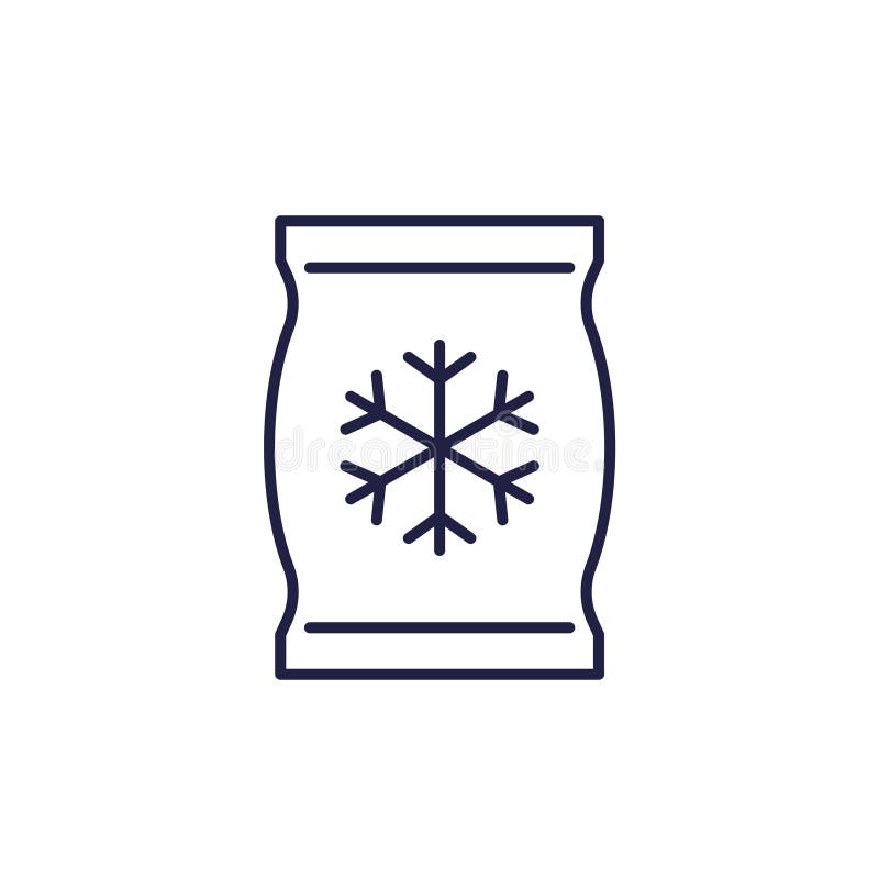 Frozen Bag Icon, Ice Pack Line Vector Stock Vector - Illustration of ...