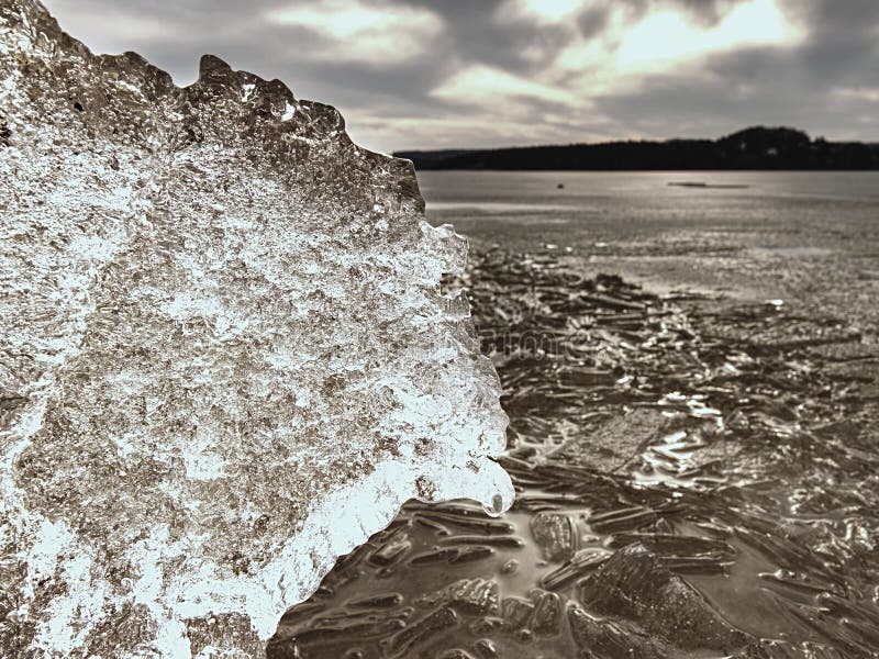 Frozen Beach in Cold Winters Day with Colorful Ice Floe. Frozen Icy ... Frozen Beach in Cold Winters Day with Colorful Ice Floe. Frozen Icy ...