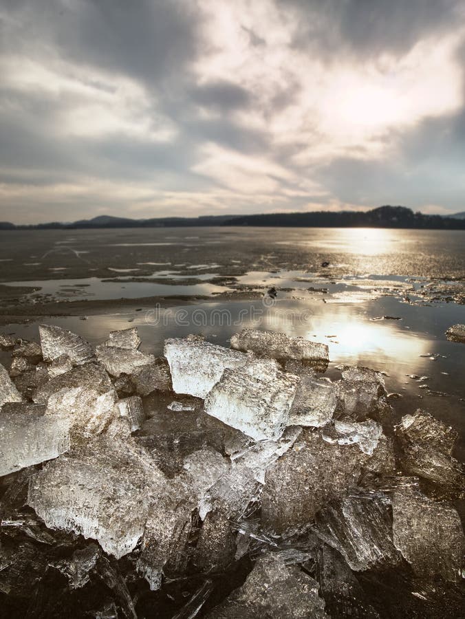 Frozen Beach in Cold Winters Day with Colorful Ice Floe. Frozen Icy ... Frozen Beach in Cold Winters Day with Colorful Ice Floe. Frozen Icy ...
