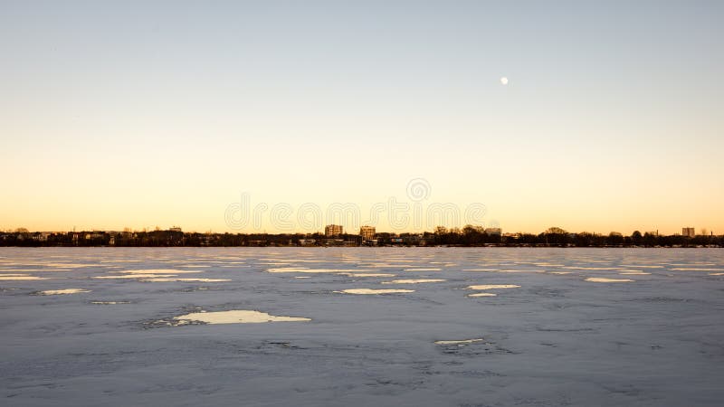 Frozen Beach in Cold Winters Day Stock Image - Image of cold ...
