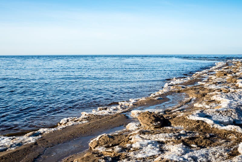 Frozen Beach in Cold Winters Day Stock Photo - Image of famous, europe ...