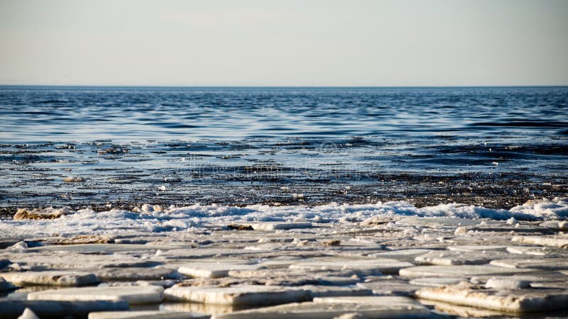 Frozen Beach in Cold Winters Day Stock Photo - Image of cool ...