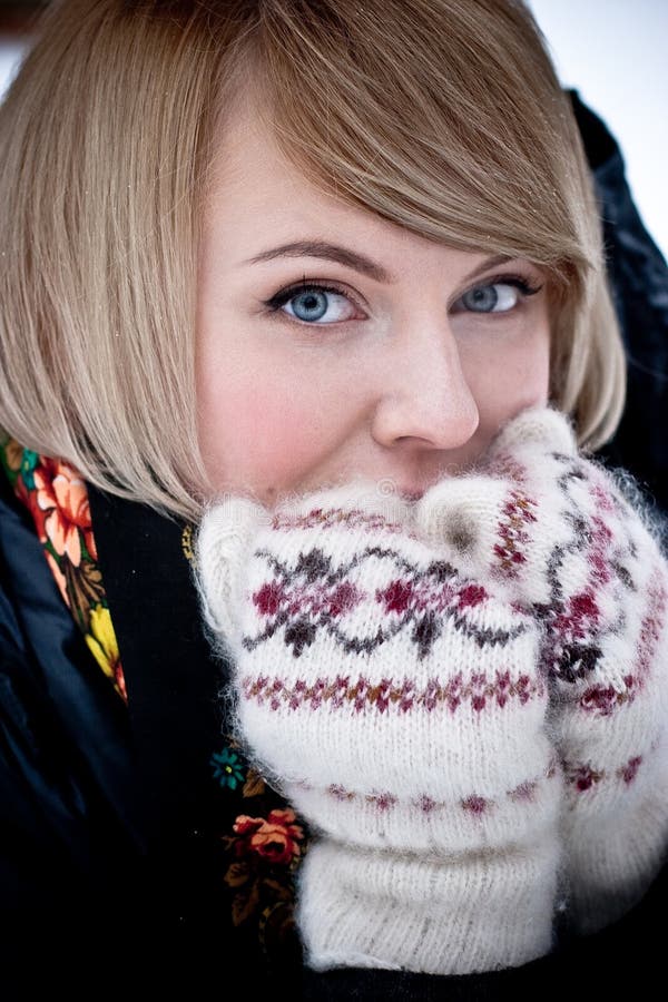 Frozen beautiful woman stock image. Image of funny, caucasian - 18761547