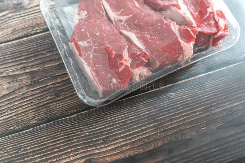Frozen Beef Steaks Bought from Super Market Stock Image - Image of ...