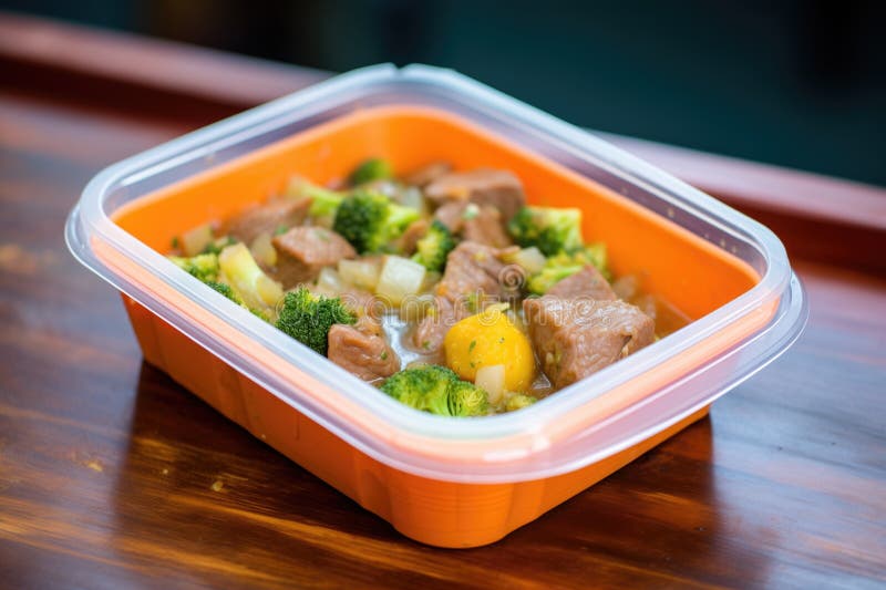 Frozen Beef Stew Portion, in a Plastic Container, Ready To Heat Stock ...