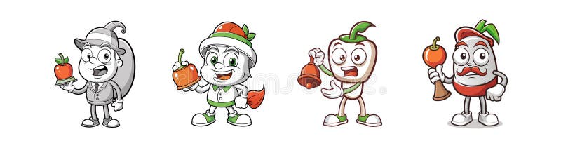 Frozen Bell Pepper Vegetable TV Illustration Stock Vector ...