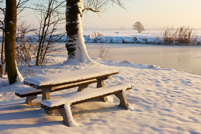 Frozen bench stock photo. Image of frozen, landscape - 22505148