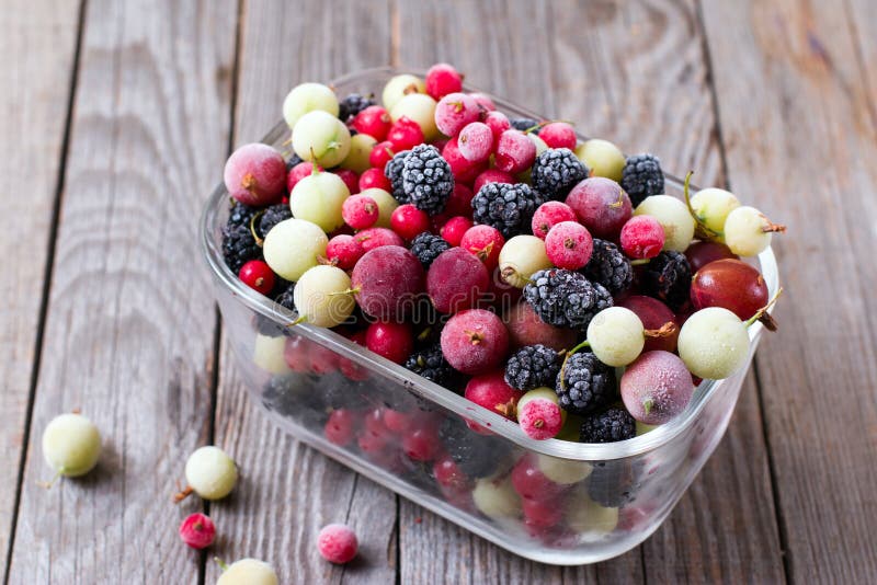 Frozen Berry Mix in a Glass Bowl Stock Photo - Image of delicious ...