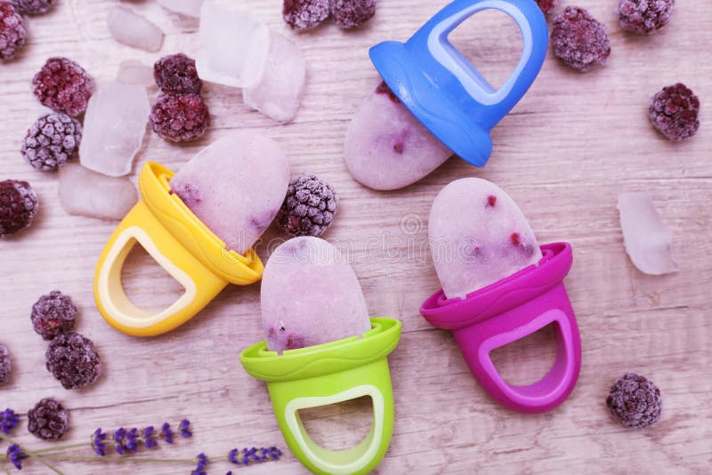 Frozen Berry Popsicles for Babies Stock Image - Image of healthy, juicy ...