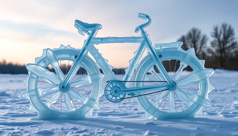 Frozen Bicycle in Winter Wonderland Stock Illustration - Illustration ...