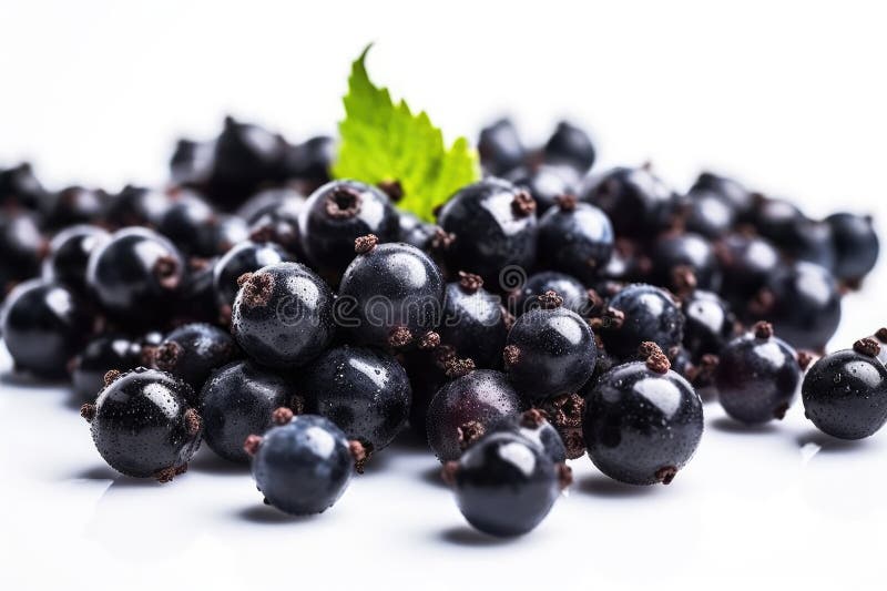 Frozen Black Currants on White Background. Generative AI Stock ...