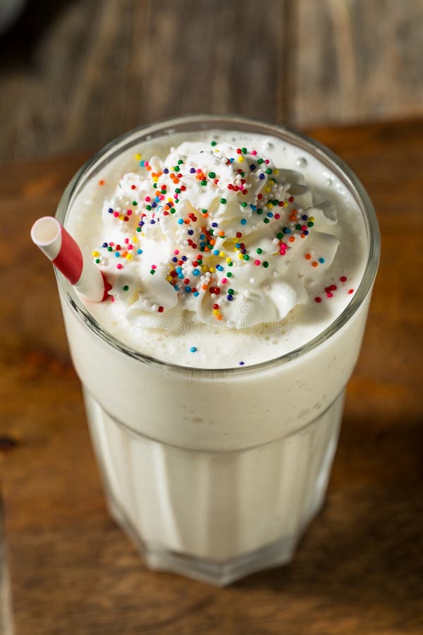 Frozen Blended Vanilla Milkshake Stock Image - Image of shake, sugar ...