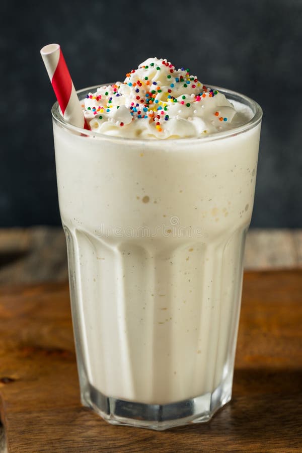 Frozen Blended Vanilla Milkshake Stock Image - Image of creamy ...