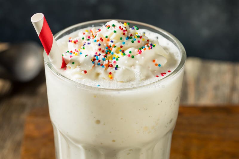 Frozen Blended Vanilla Milkshake Stock Image - Image of milk, cocktail ...