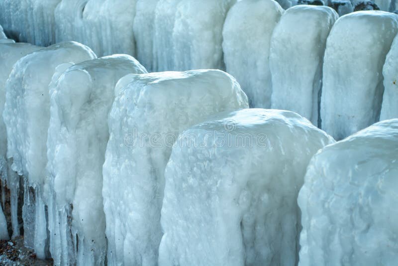 Frozen Blocks of Ice on the Beach Stock Photo - Image of white, cold ...