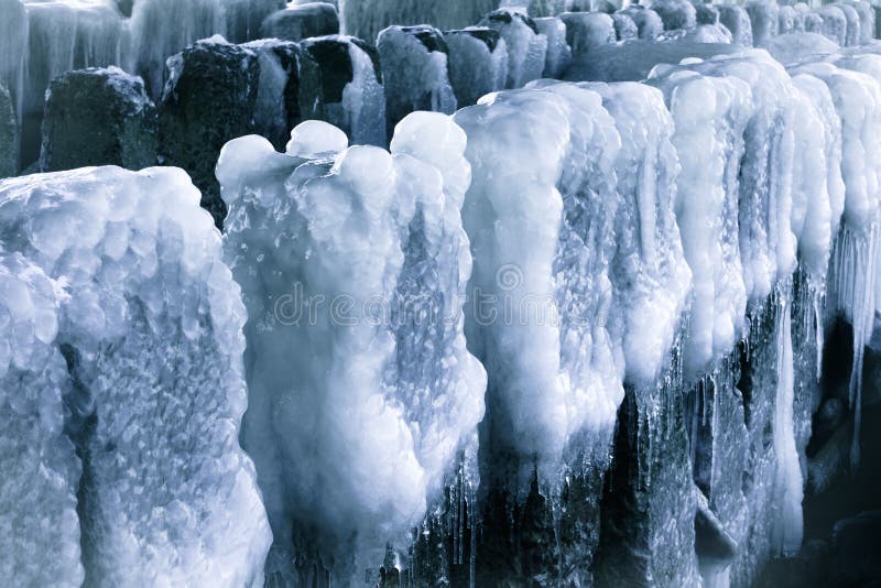 Frozen Blocks of Ice on the Beach Stock Photo - Image of water, coast ...