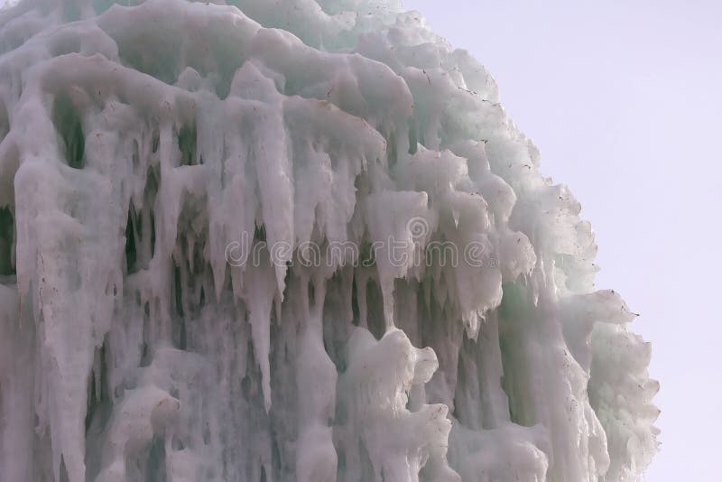 Frozen Blocks of Ice Icicles Stalactites Stock Photo - Image of wintry ...