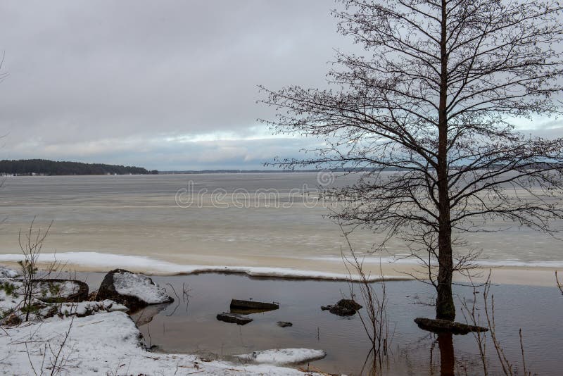 Frozen Bodies of Water in Deep Winter Under Snow Stock Photo - Image of ...