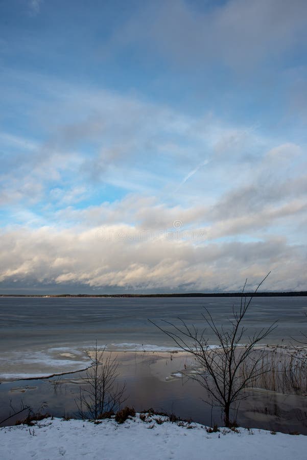 Frozen Bodies of Water in Deep Winter Under Snow Stock Photo - Image of ...