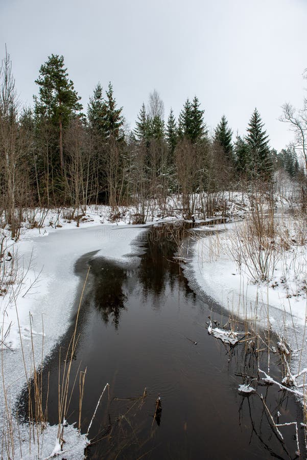 Frozen Bodies of Water in Deep Winter Under Snow Stock Image - Image of ...