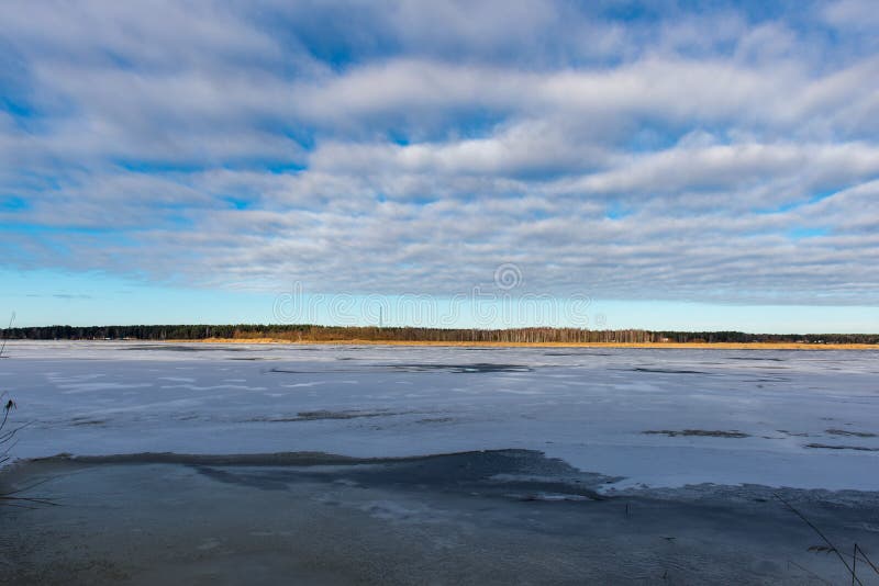 Frozen Bodies of Water in Deep Winter Under Snow Stock Photo - Image of ...
