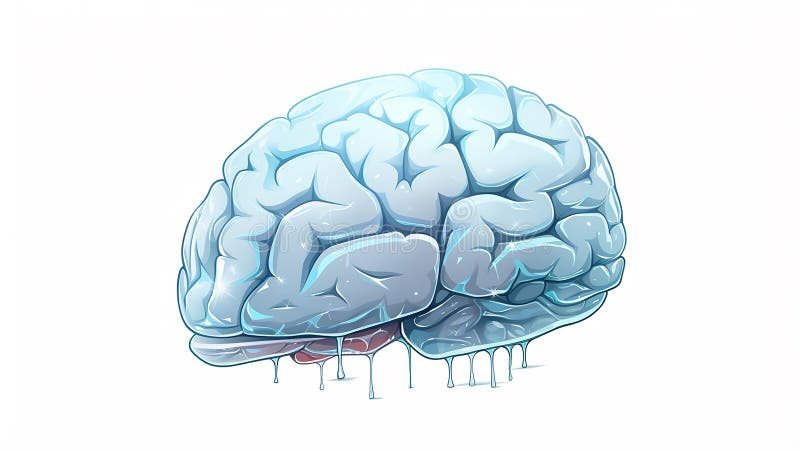 Frozen Brain on a Plain Background with Copy Space Stock Illustration ...