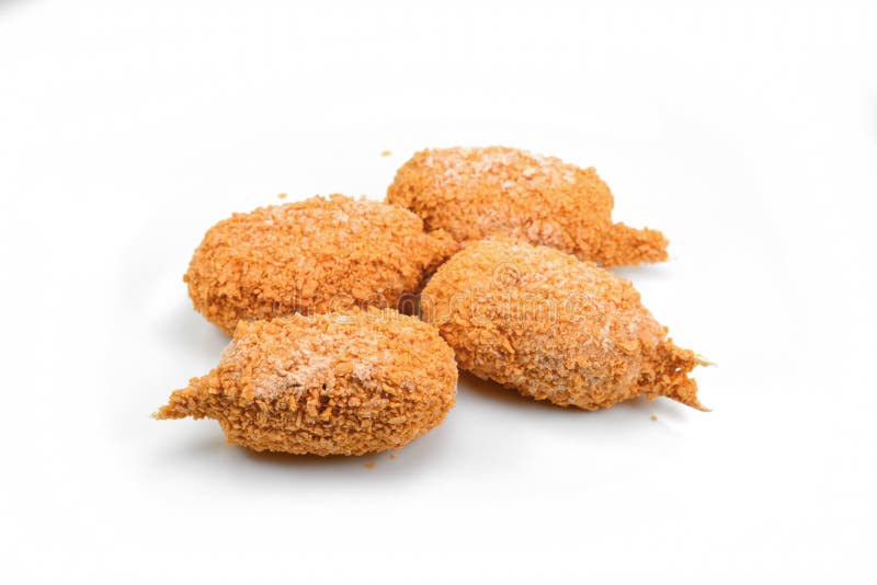 Frozen Breaded Surimi Crab Claws Isolated on White. Stock Image - Image ...