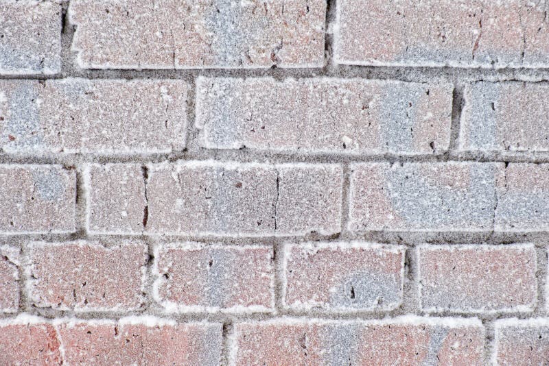 Frozen Brick Wall Covered by Hoarfrost Stock Photo - Image of hoar ...