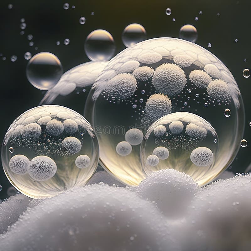 Frozen Bubble Close-Up: a Captivating Image for Winter-Themed Designs. Stock Illustration ...