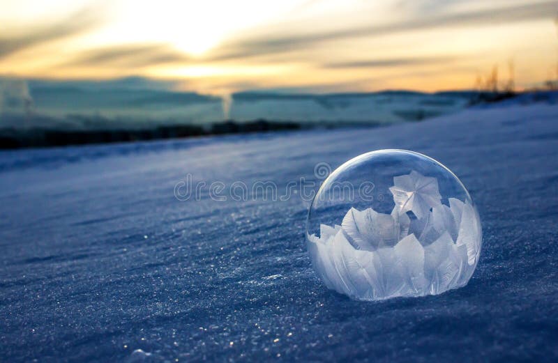 Frozen bubble stock photo. Image of landscape, snow, bubble - 65518338