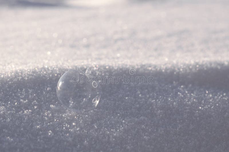 Frozen Bubble on the Snow during Deep and Cold . Slovakia Stock Photo ...