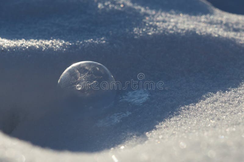 Frozen Bubble on the Snow during Deep and Cold . Slovakia Stock Photo ...