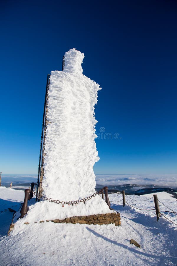 Frozen Building at Sniezka, Karkonosze, Poland Stock Image - Image of ...
