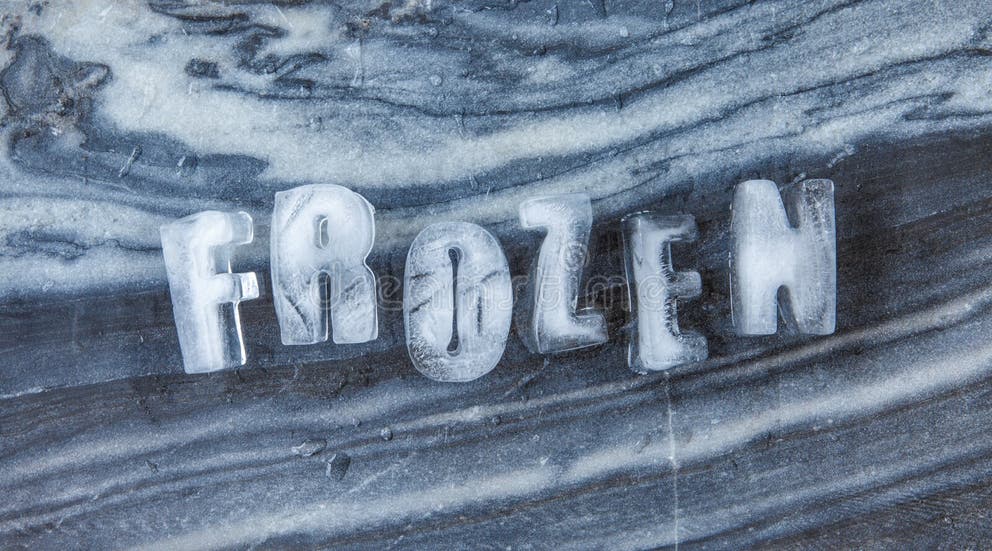 Frozen Caption Made of Ice Cubes Stock Image - Image of lettering ...