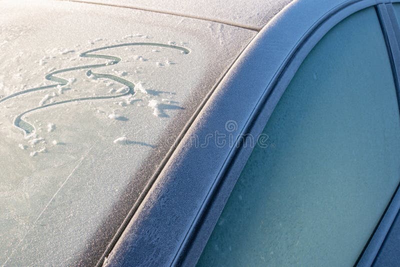 Frozen car windshield stock photo. Image of glass, weather - 173496924