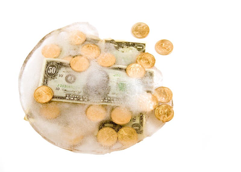 Frozen Cash stock image. Image of frozen, investing, white - 4088149