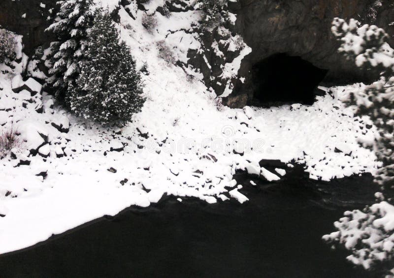 Frozen Cave stock photo. Image of trees, creek, frozen - 149899032