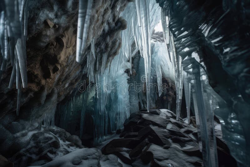 Frozen Cavern, Showing Different View of the Same Scene: Close-up of ...