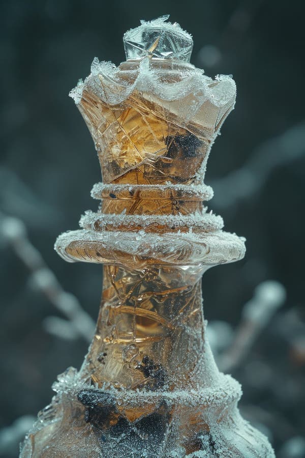 A Frozen Chess Piece on the Street. Design Work Stock Illustration ...