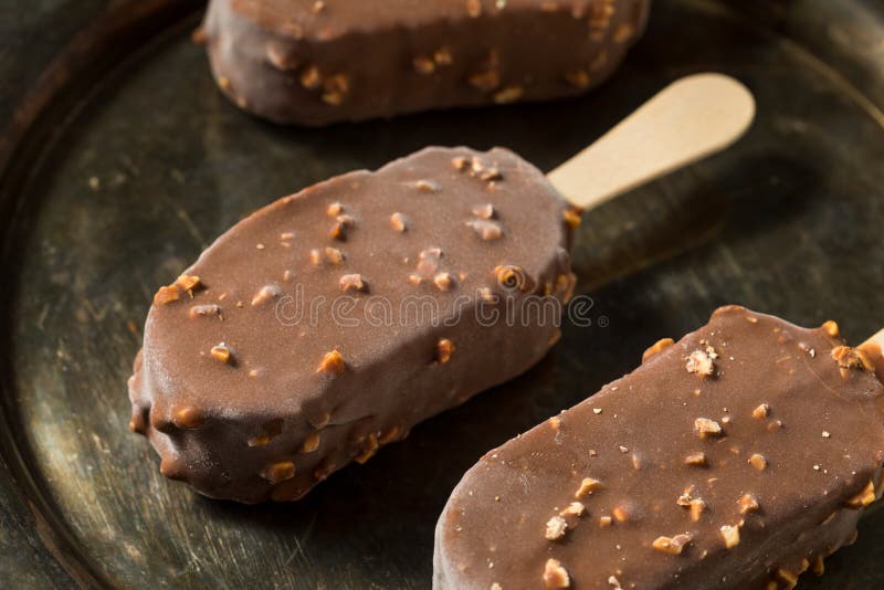 Frozen Chocolate Covered Ice Cream Bars Stock Image - Image of vanilla ...