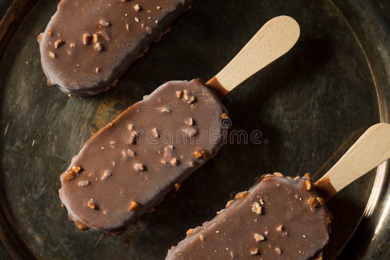 Frozen Chocolate Covered Ice Cream Bars Stock Image - Image of dessert ...