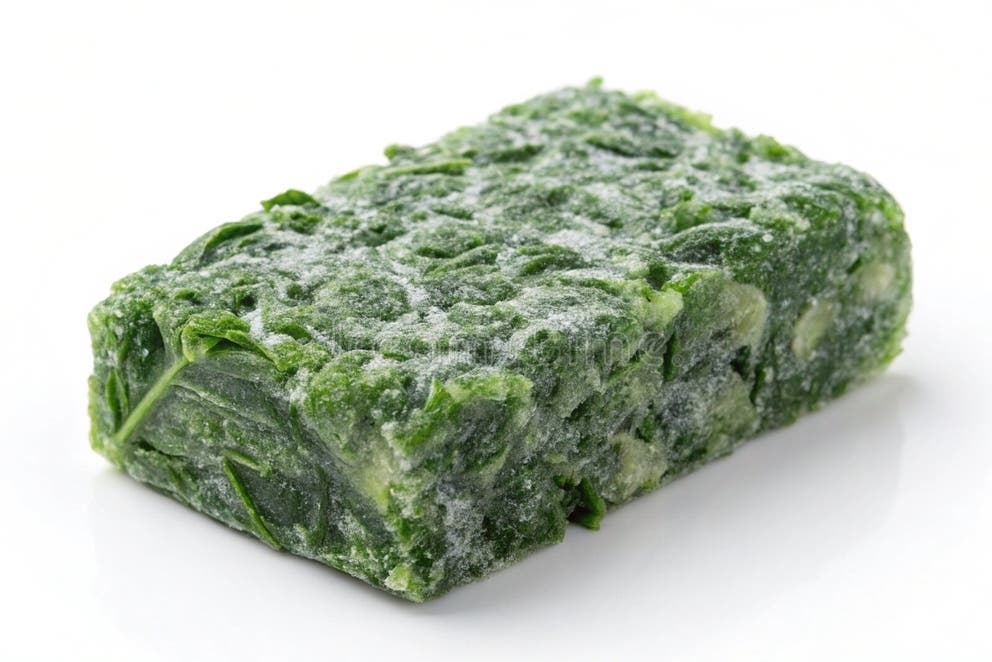 Frozen Chopped Spinach Block Stock Illustration - Illustration of ...
