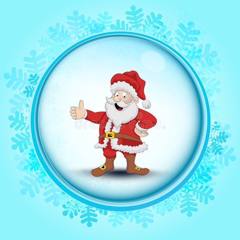 Frozen Circle Frame with Snowflakes and Santa Claus Vector Stock Vector ...