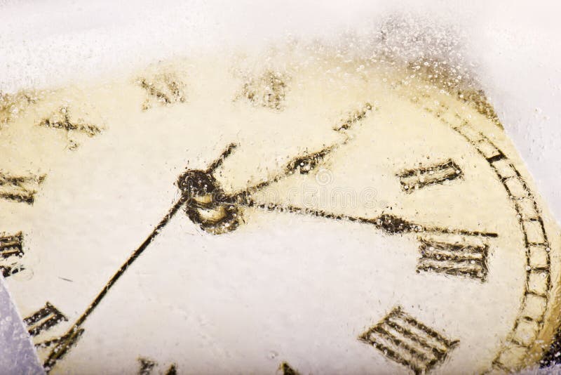 Clock Frozen in Ice Melting Ice Climate Change Stock Image - Image of ...